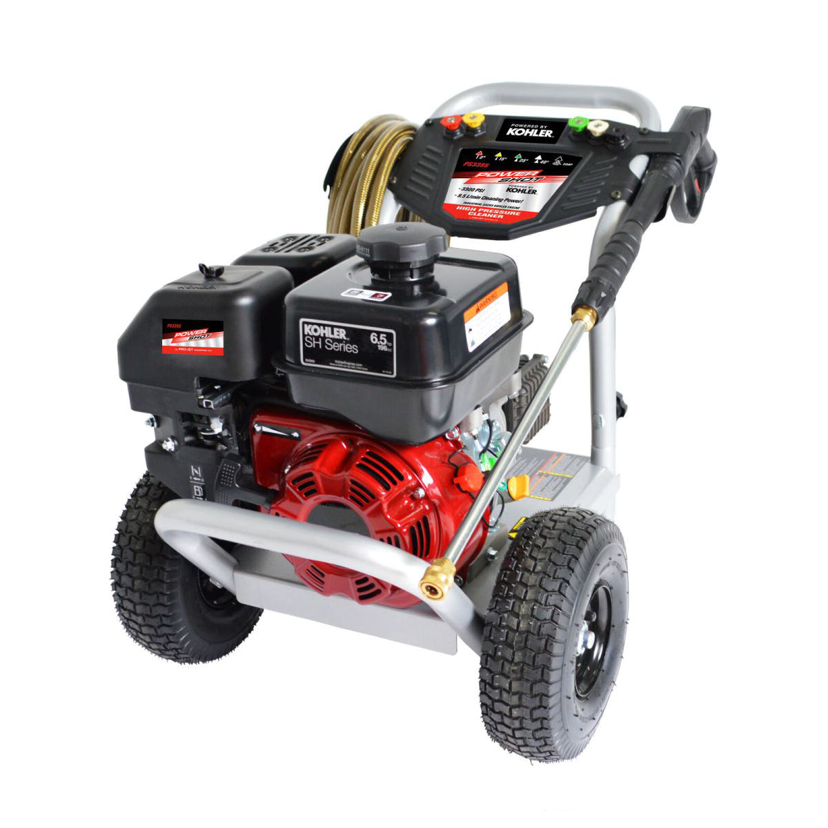 Powershot PS3395 Petrol 6.5hp Cold Water Pressure Cleaner 3300PSI 9 ...